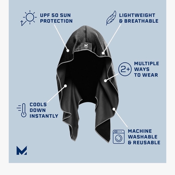 Mission | Accessories | Mission Black Cooling Hood With Upf 5 | Poshmark